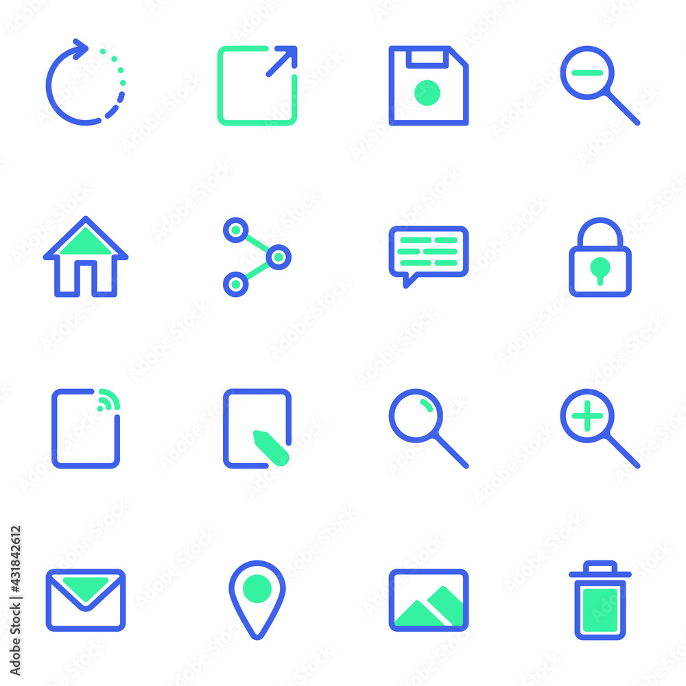 User interface line icons set Stock Vector | Adobe Stock