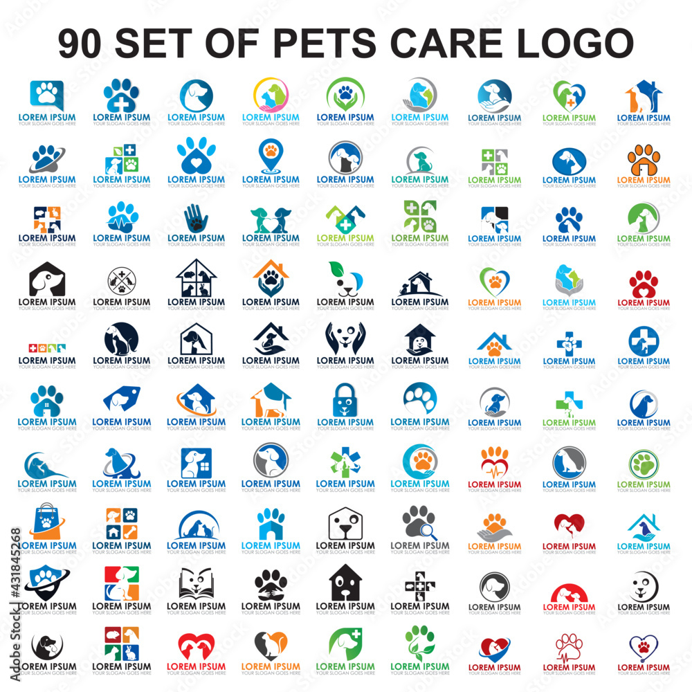 set of pets care logo , set of veterinary vector Stock Vector | Adobe Stock