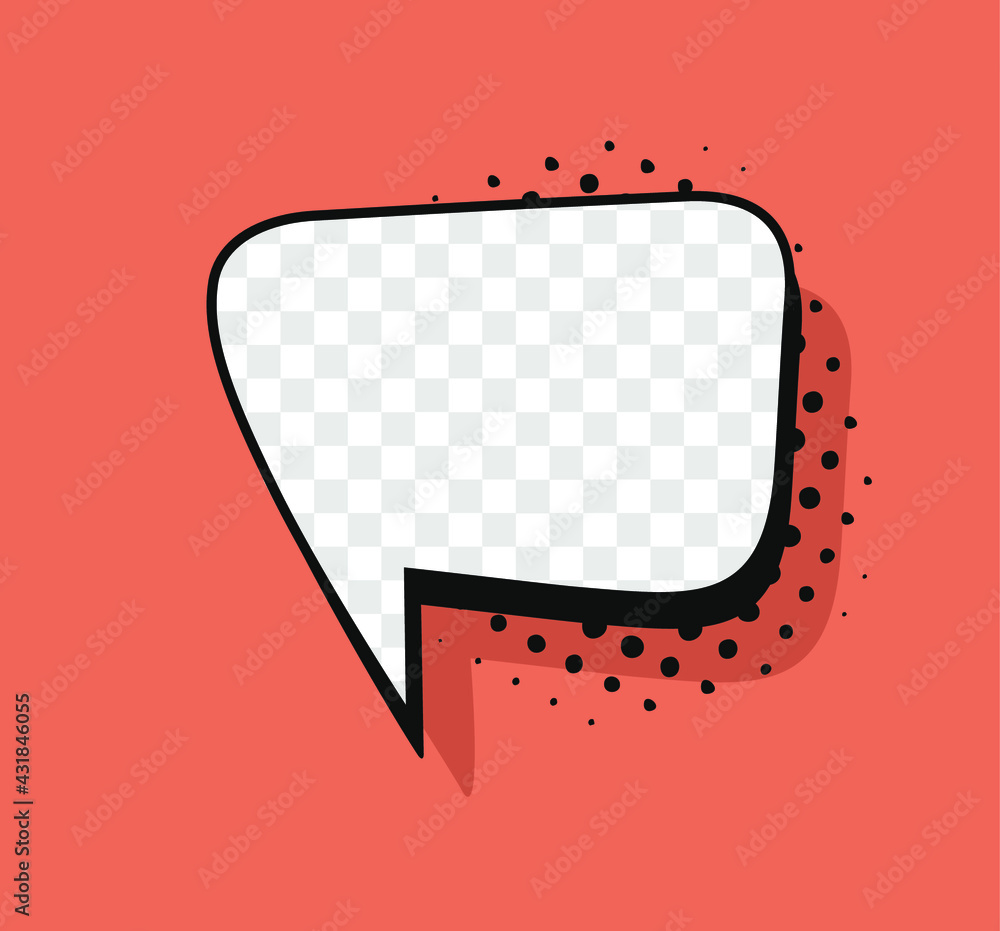 Pop art speech bubble without text and Transparent Background. Cartoon ...