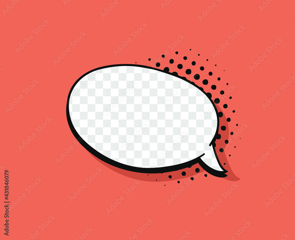 Pop art speech bubble without text and Transparent Background. Cartoon ...