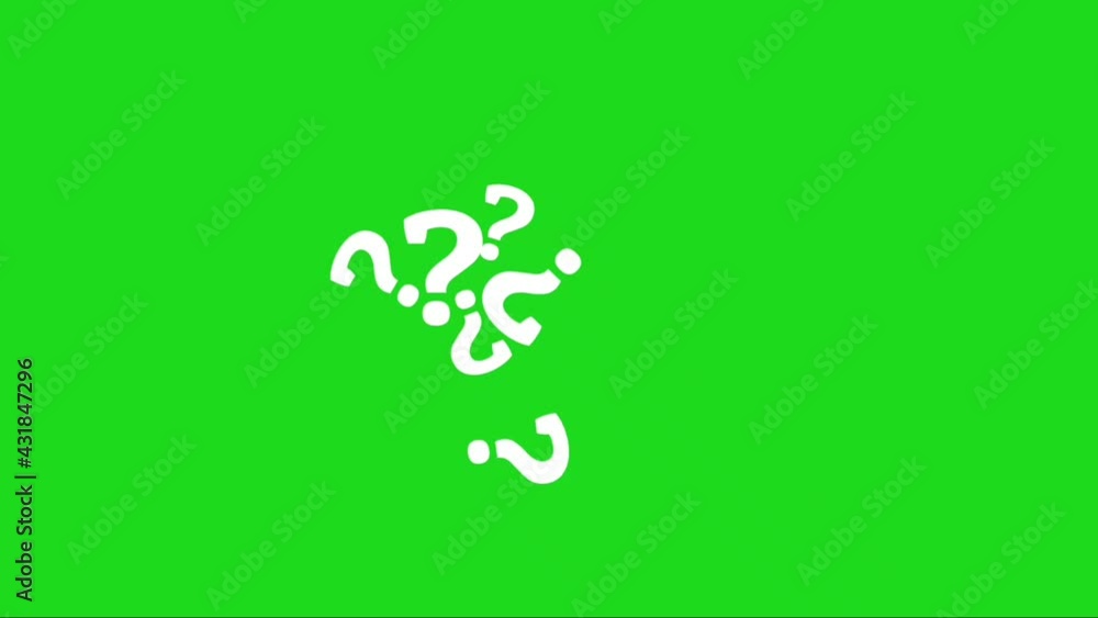 Rotating questions on green screen,Question Mark - icons animation on ...