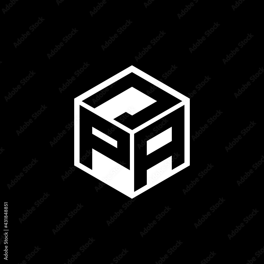 PAJ letter logo design with black background in illustrator, vector ...