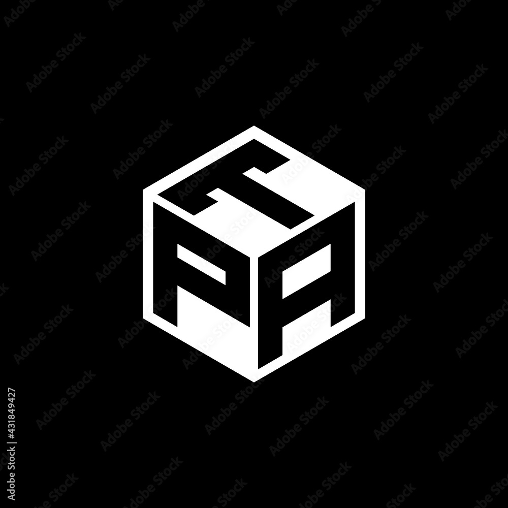 PAT letter logo design with black background in illustrator, vector ...