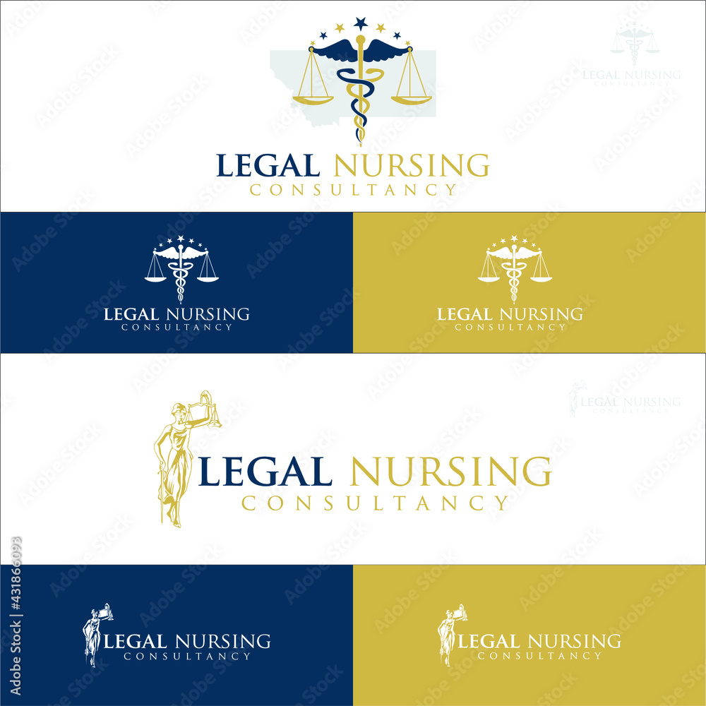 Legal Nursing Consultancy Logo with Nurse Silhouette & Medical Justice ...