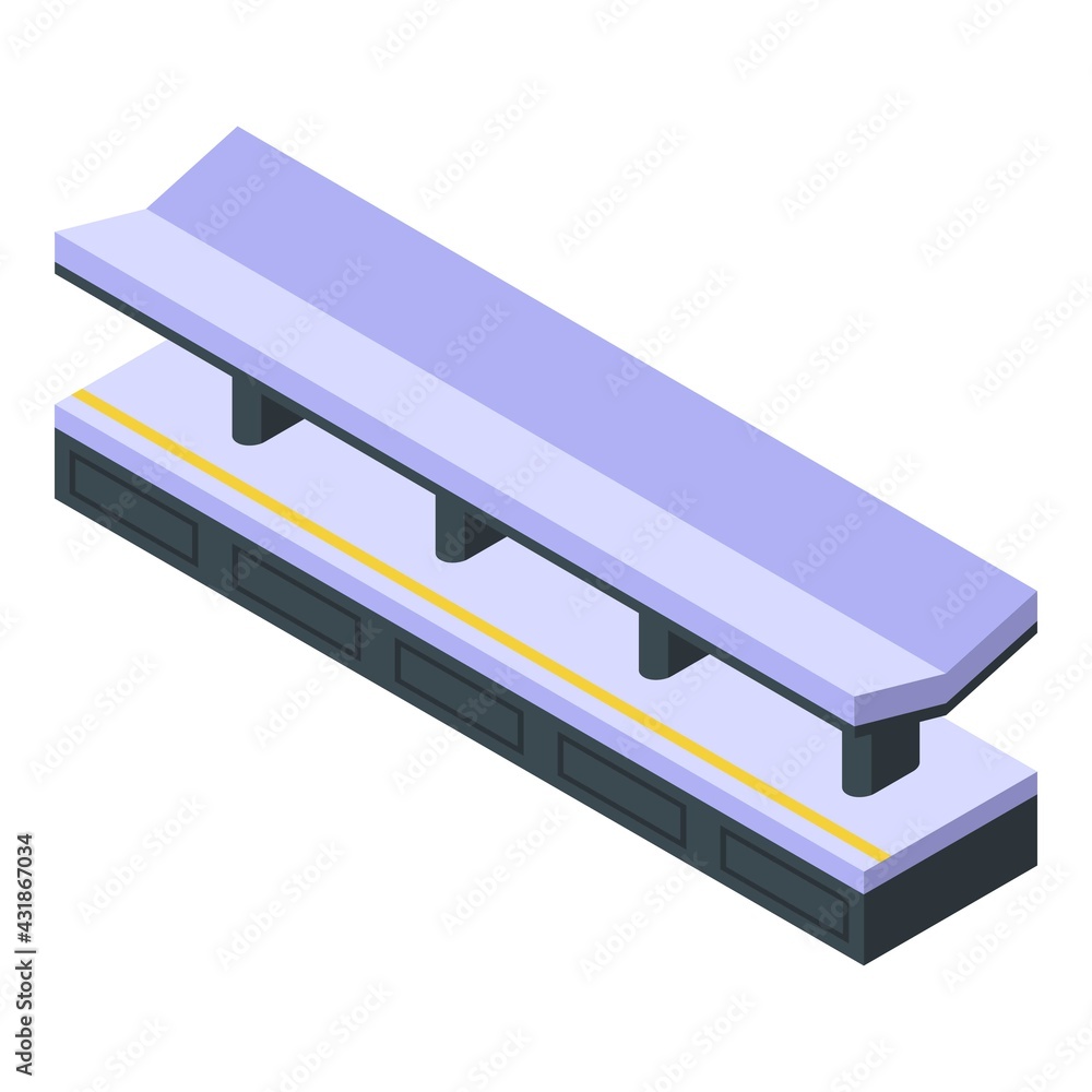 Railway shuttle icon. Isometric of Railway shuttle vector icon for web ...