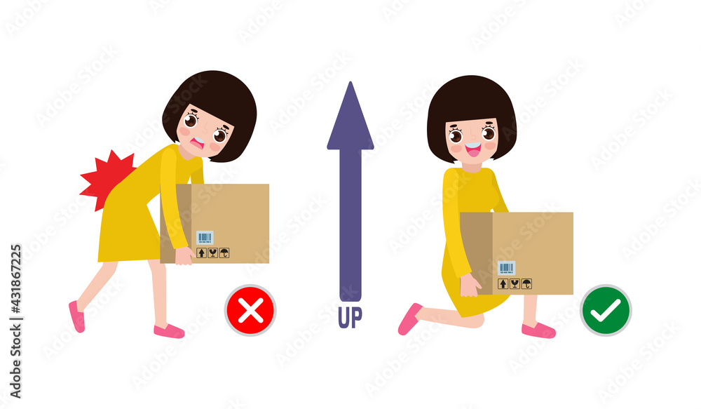 Correct lifting posture And incorrect Man lift wrong and right position ...