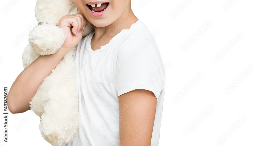 Caucasian white beautiful smiling toothless girl isolated on white ...