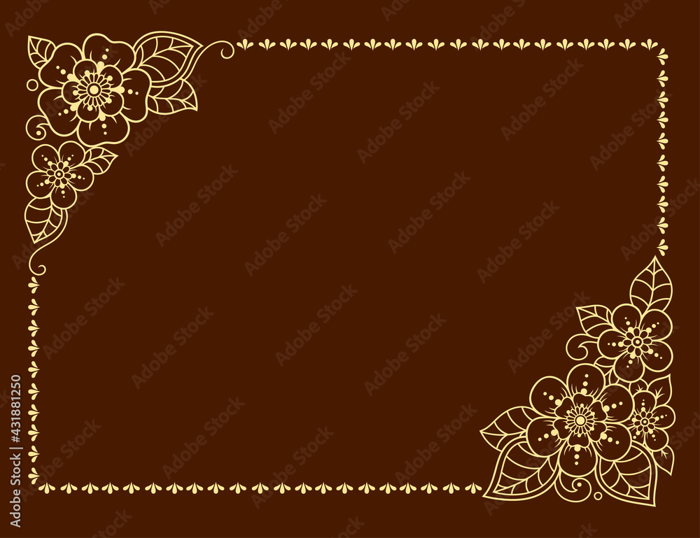 Stylized with henna tattoos decorative pattern for decorating covers ...