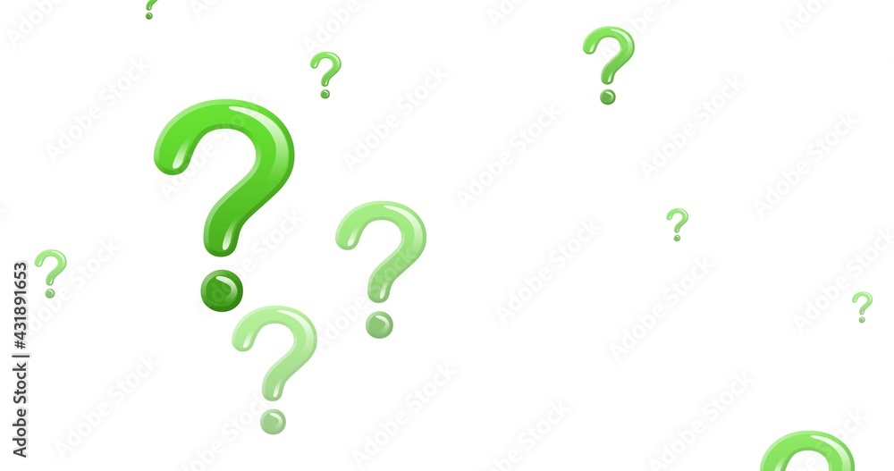 Illustration of multiple green question marks on white background Stock ...