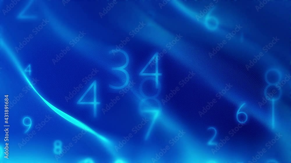 Crypto virtual digital numbers AI data code. 4K UHD 3D video loop ...