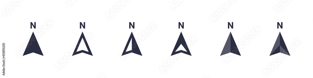 Navigation signs. Set of vector compass icons. Navigation icons ...