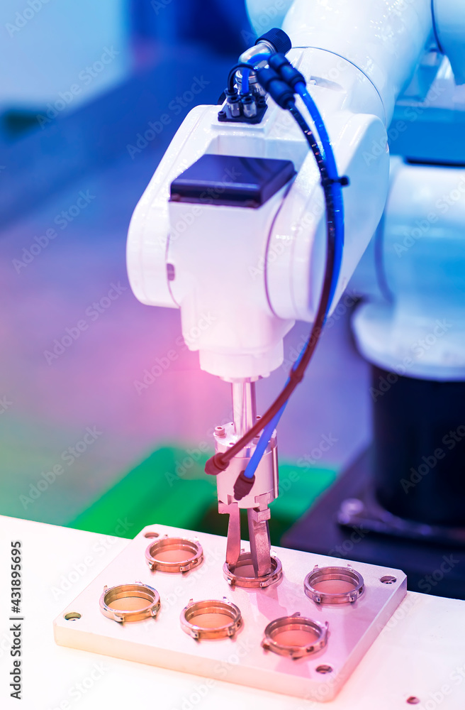 Smart industry robot arms for digital factory production technology ...