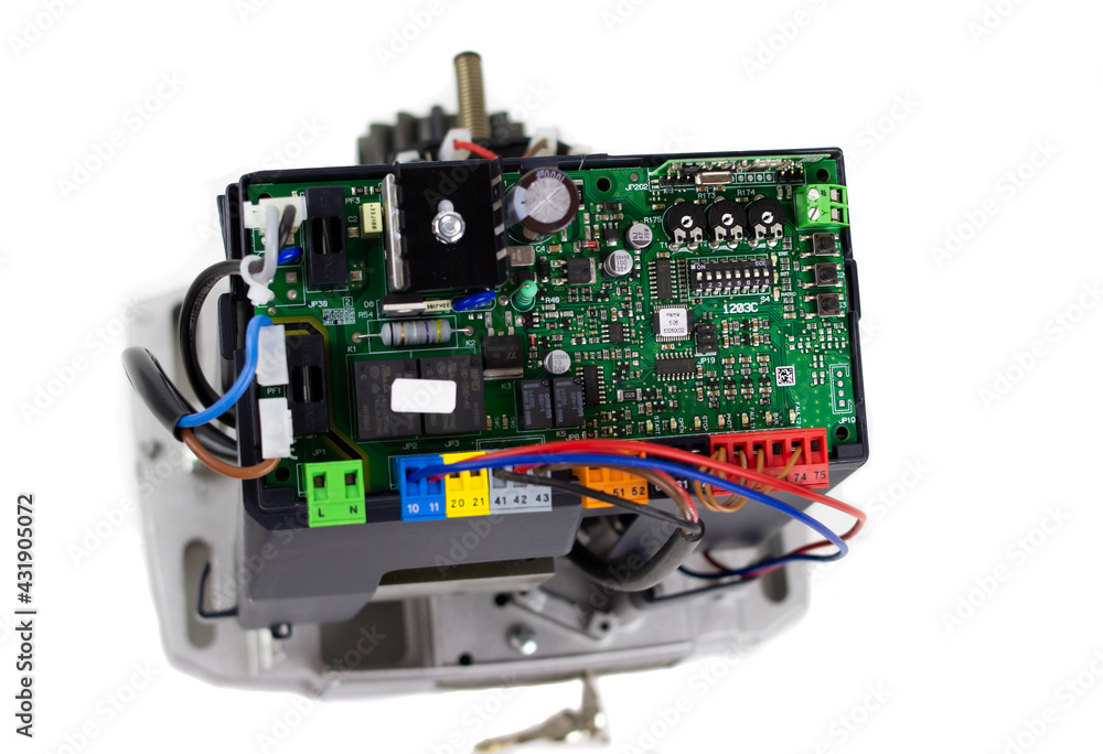 gate operator on isolated white background close-up, computer ...