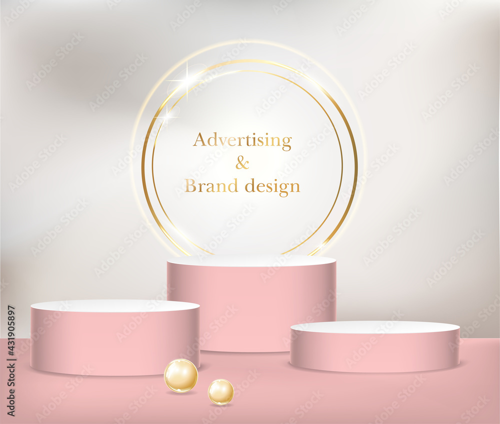 Realistic vector cylindric podium for your product design. Template ...