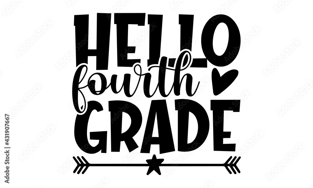Hello fourth grade - School t shirts design, Hand drawn lettering ...