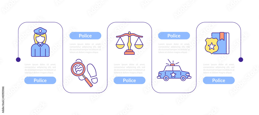 Police presentation design elements. Law, protection, detective vector ...