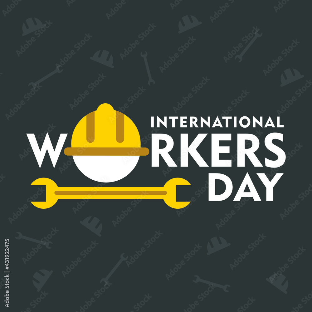 Labor Day poster template.International Workers' Day celebration with ...