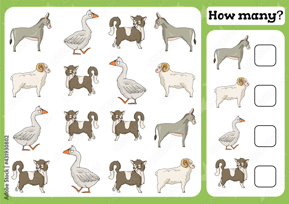 Counting Game for Preschool Children. Count how many Educational a ...