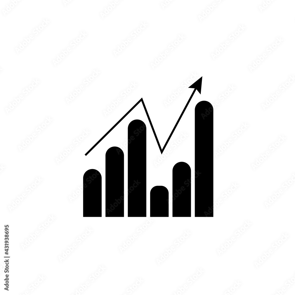 Graph Icon in trendy flat style isolated on white background. Chart ...