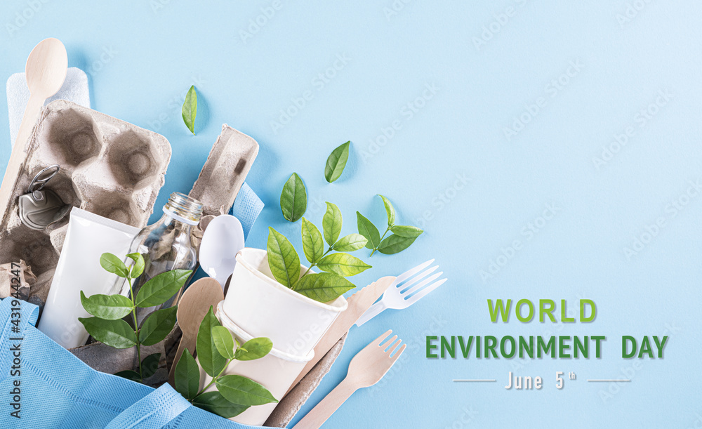 World Environment Day, go green, Recycle and Eco concept, Different ...