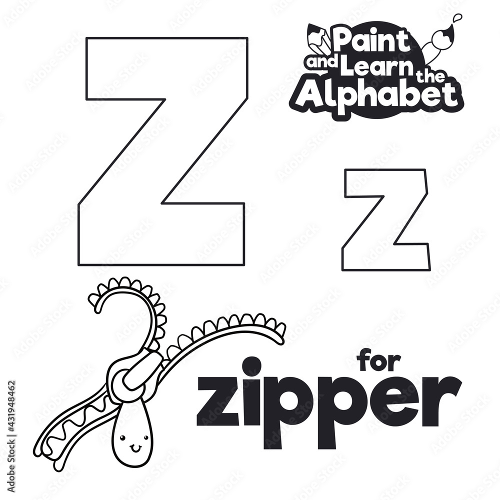 Didactic Alphabet To Color It With Letter Z And Zipper Vector didactic-alphabet-to-color-it-with-letter-z-and-zipper-vector