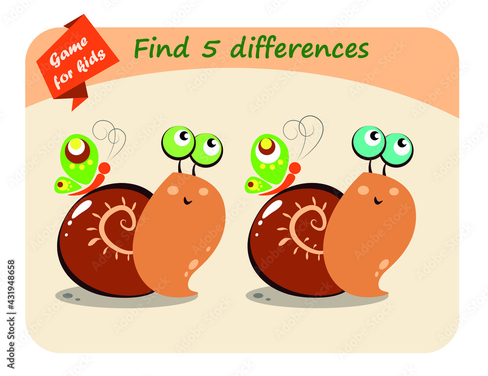 Educational game for children. Find five differences Stock Vector ...