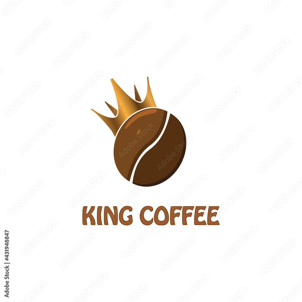 king coffee logo and symbol. coffee with gold crown. can be used for ...