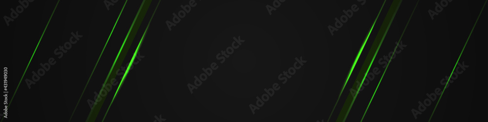 Black abstract wide banner. Abstract dark horizontal background with ...