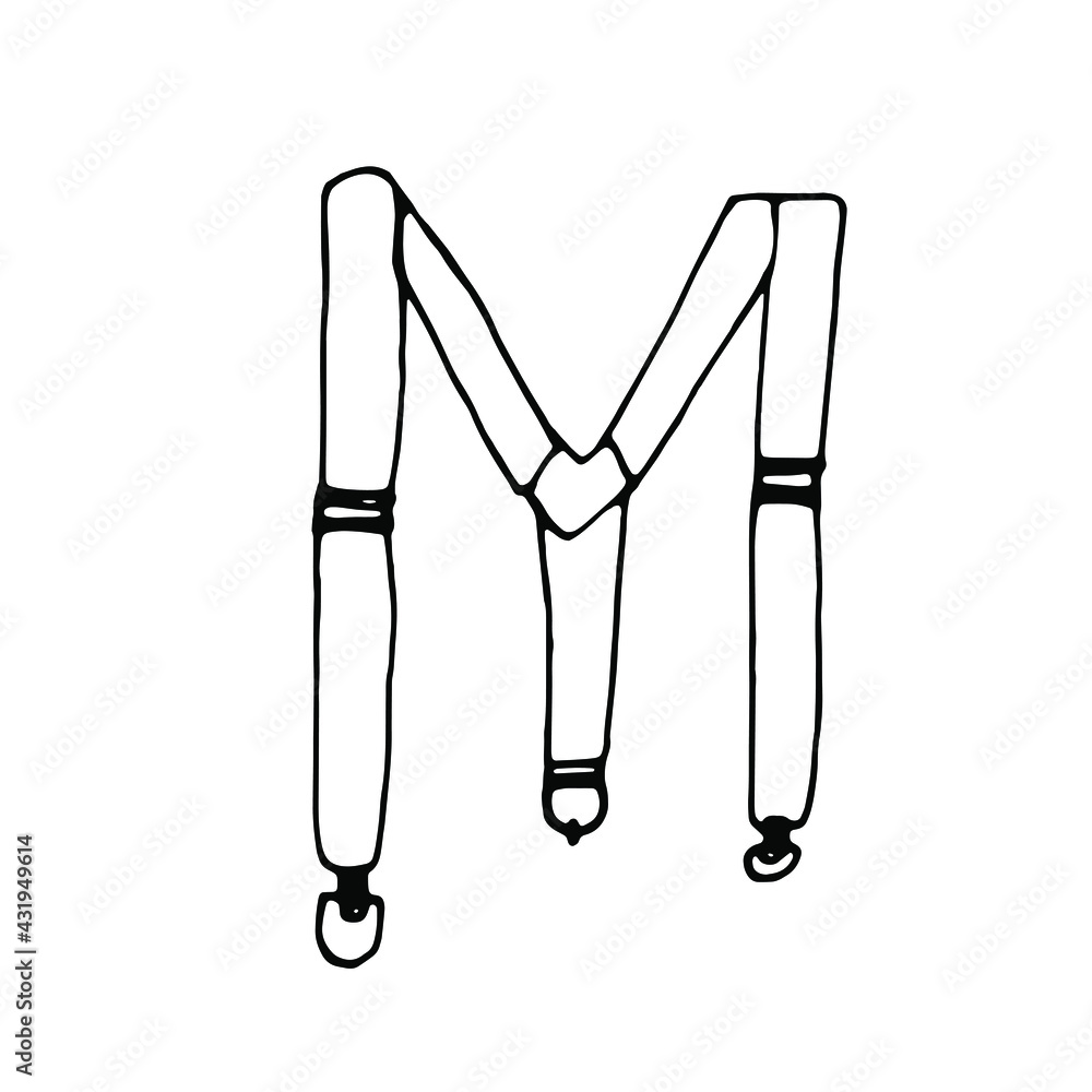 Doodle suspender.Line art drawing.Hand drawn line art vector ...