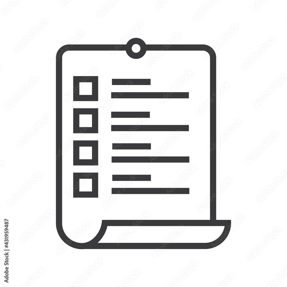 Checklist symbol vector sign isolated on white background. Stock Vector ...