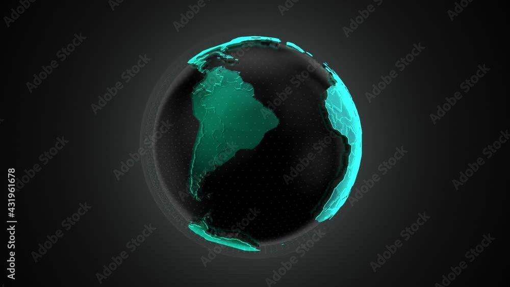 Rotating Globe with Political World Map seamless loop animated ...