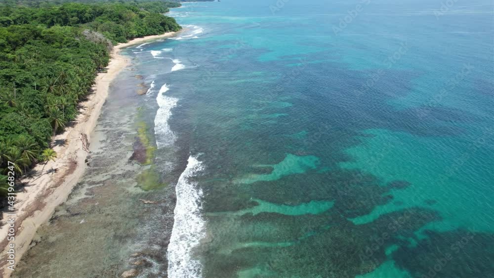 Caribbean Coast of Limon in Costa Rica -aerial views of Cocles, Punta ...