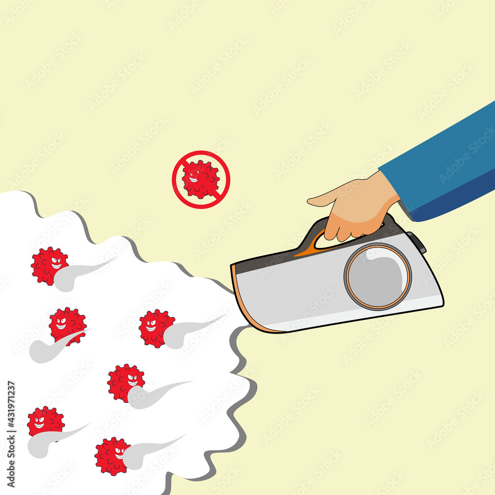 killing virus disease by his fogging machine. A man using fogging ...