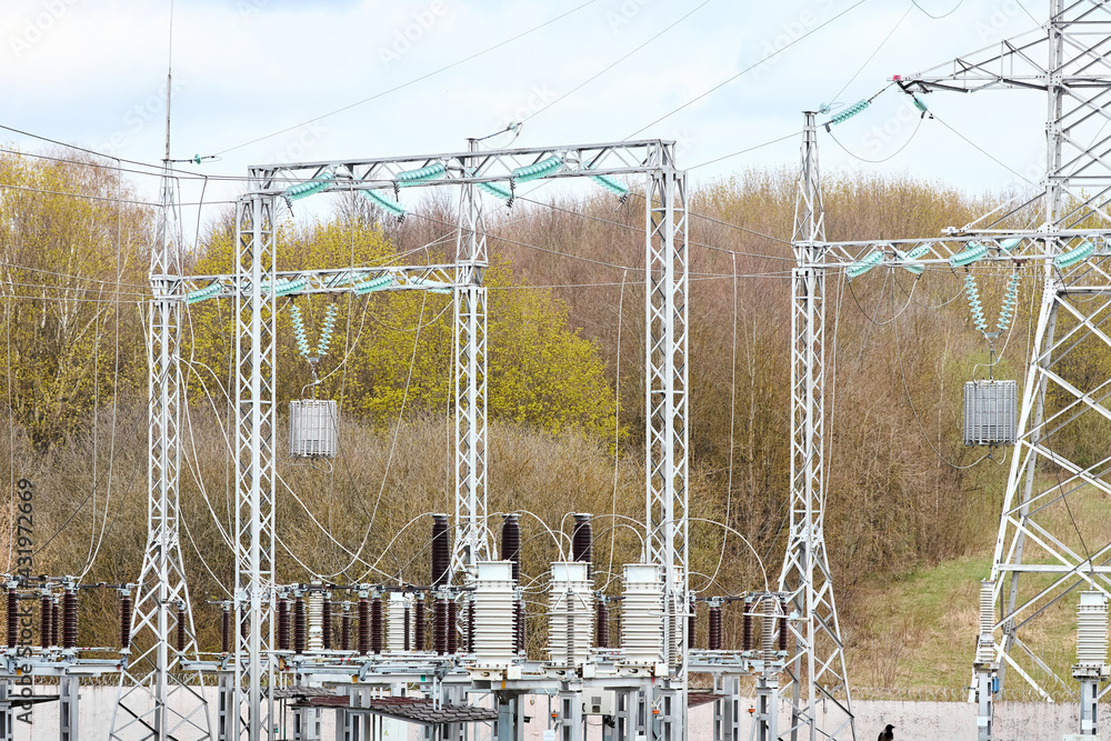 Substation line traps electric communication or high frequency stoppers ...