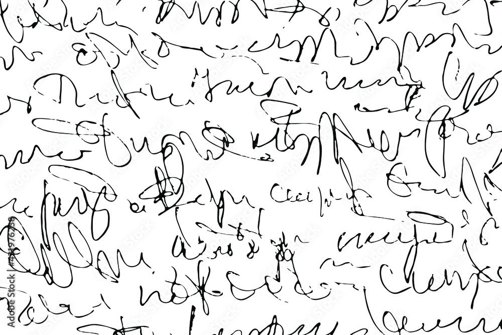 Grunge texture of an unreadable imitation of a handwritten letter ...