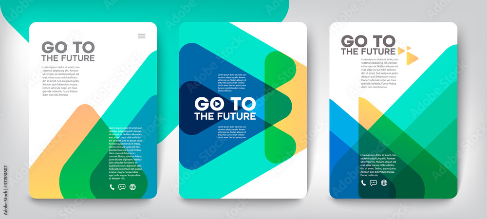 Go to the future background concept, Colorful trendy template for ...