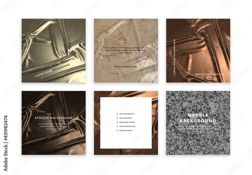 Various Texture Material Background for Social Media Posts Stock ...