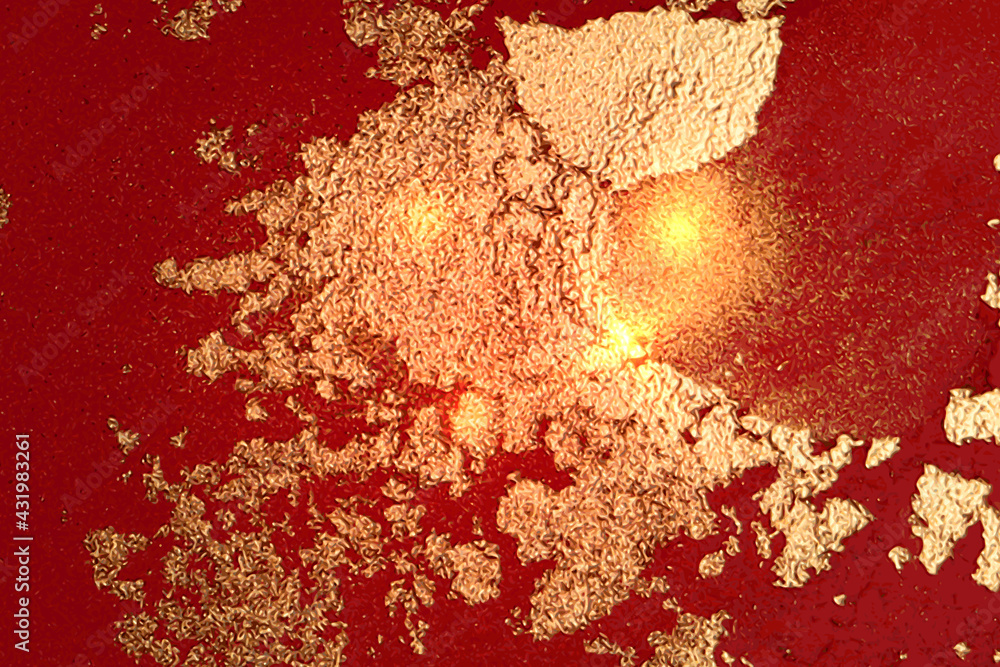 Gold and ruby red marble texture with sparkles. Abstract vector ...