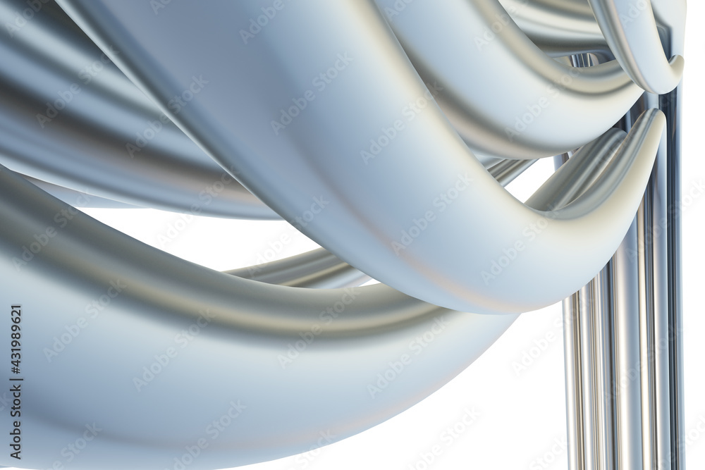 Insulated seamlessly intertwined metal pipes of different diameters ...