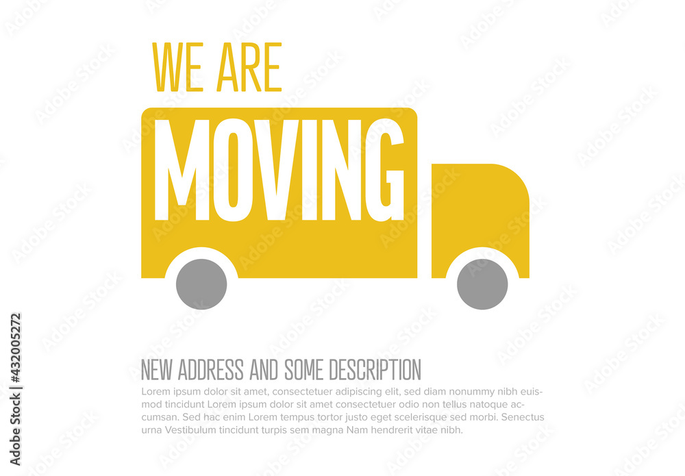 We Are Moving Minimalistic Flyer Layout Stock Template | Adobe Stock