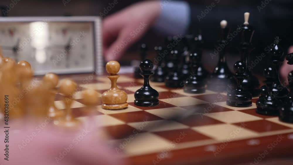 Two chess players man and woman play chess. Debut Accepted Queen's ...