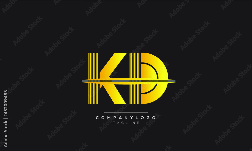 Alphabet letters Initials Monogram logo KD, KD INITIAL, KD letter Stock ...