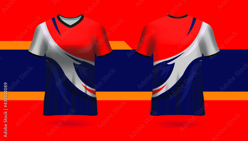Vector jersey sports design template for sports clubs. uniform front ...