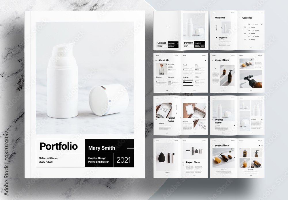 Modern Portfolio Layout Stock Template | Adobe Stock
