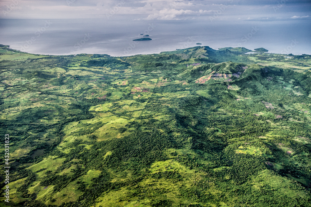 An aerial perspective of the Nicaragua's stunning lakes, rivers and ...