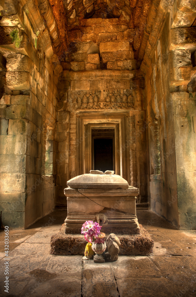 An altar at the Banteay Samre Temple located at Angkor in Cambodia ...