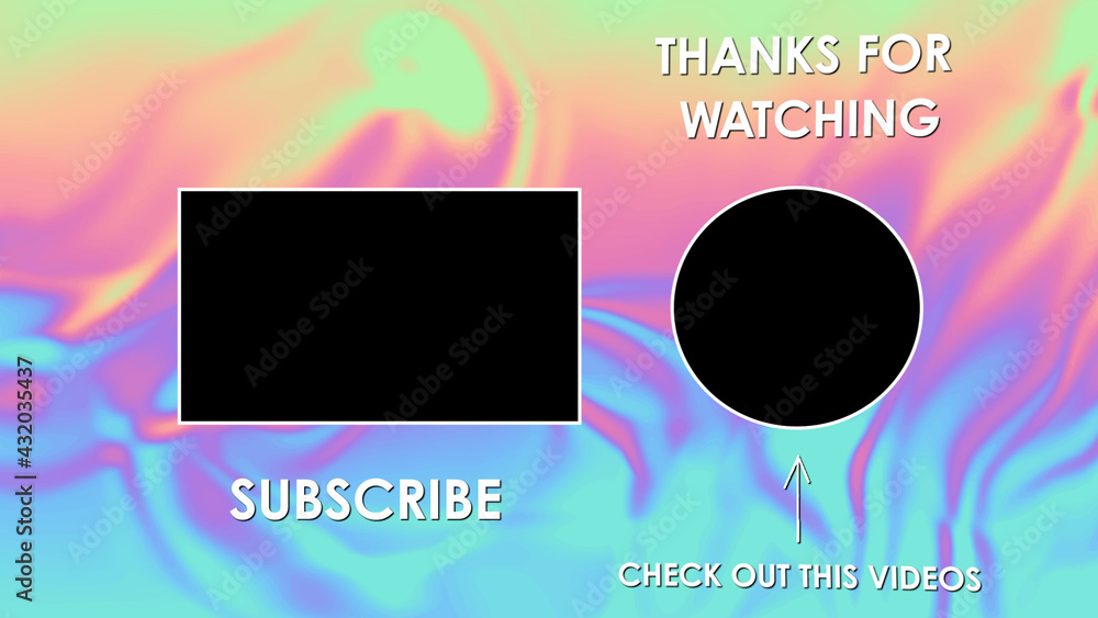 Holographic Video End Cards Stock Template | Adobe Stock