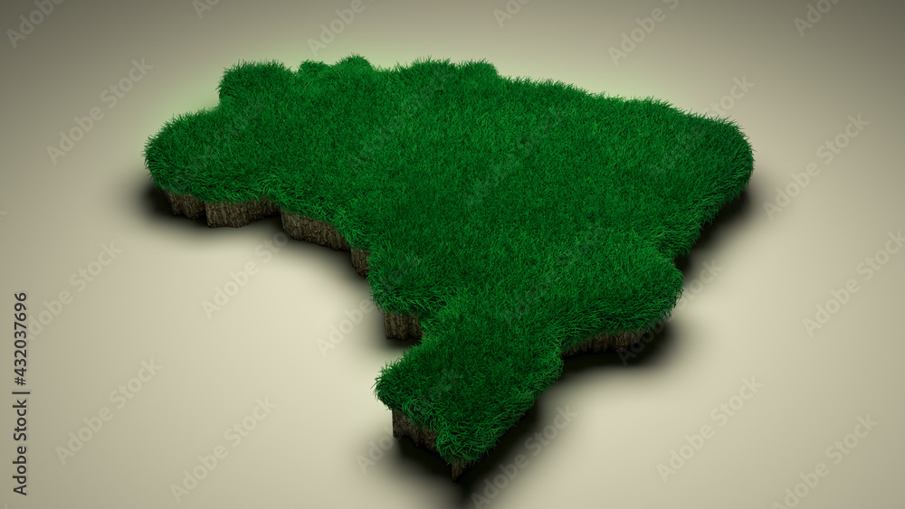 Mapa do Brasil - Renderização 3D Stock Illustration | Adobe Stock