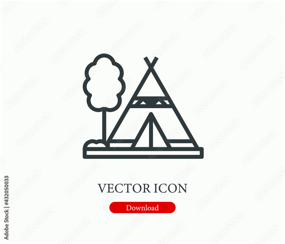 Tipi vector icon. Editable stroke. Linear style sign for use on web ...