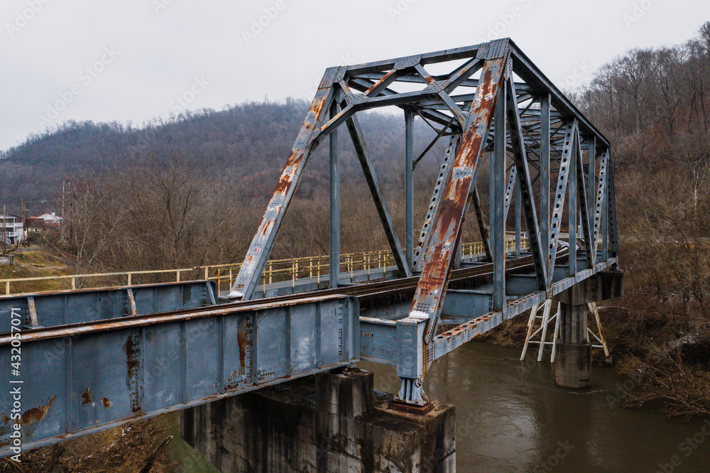 Modern Railroad Bridge with Primer Paint Showing - Appalachian ...